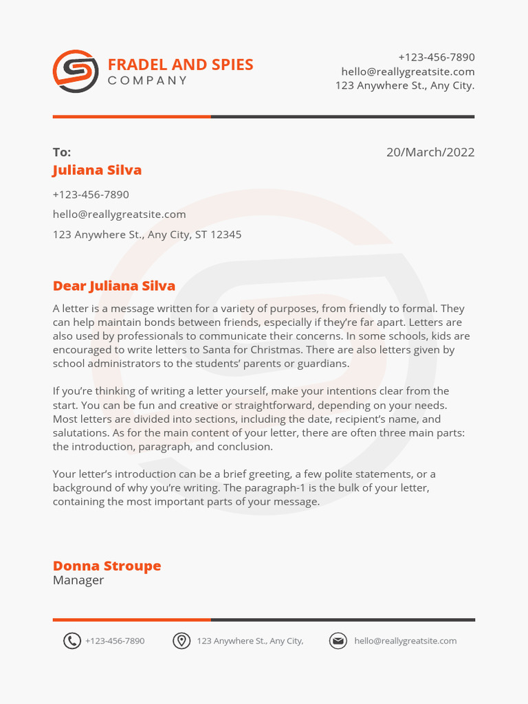 Black and Red Modern Business Letterhead | PDF