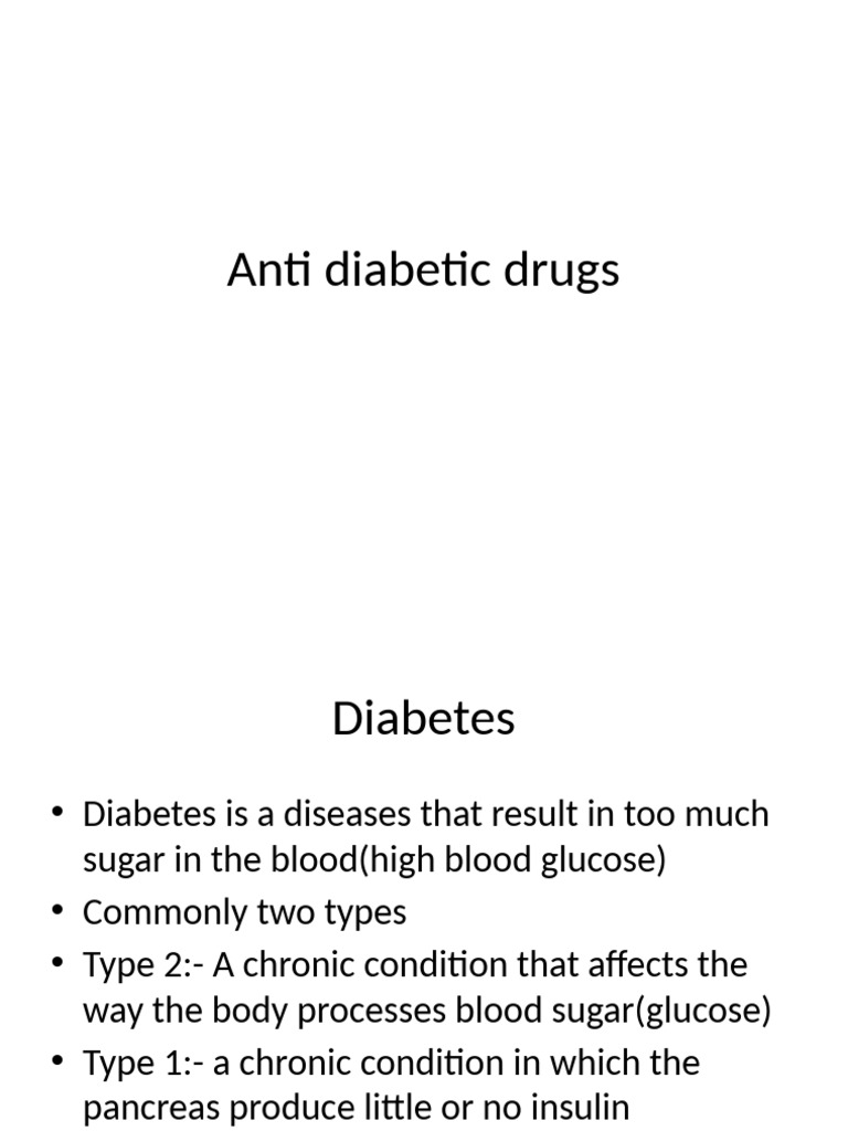 Anti Diabetic Drugs | PDF | Diabetes | Hypoglycemia
