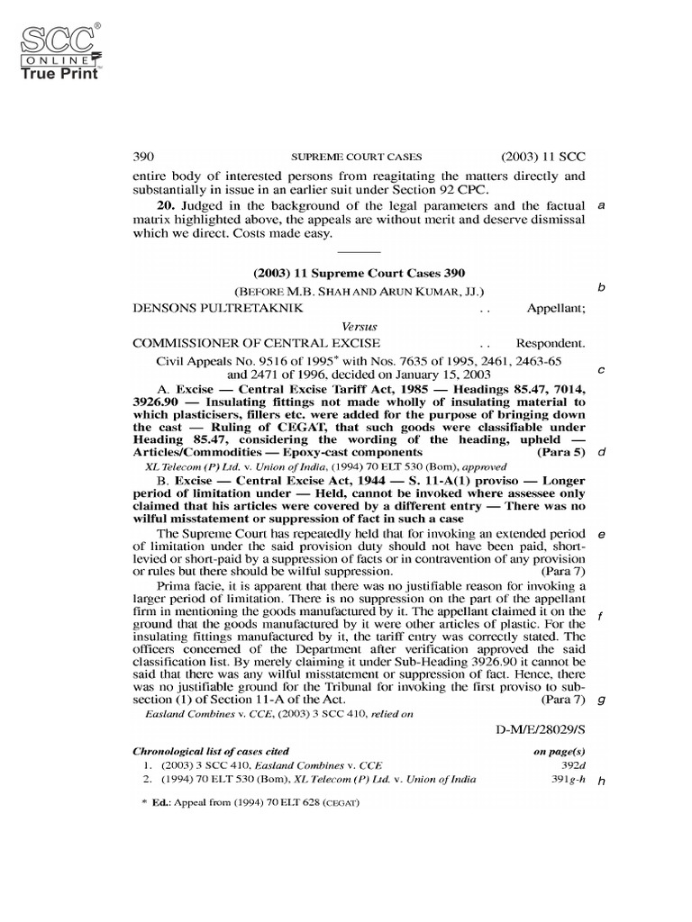 Densons Pultretaknik 2003 11 Scc 390 | PDF