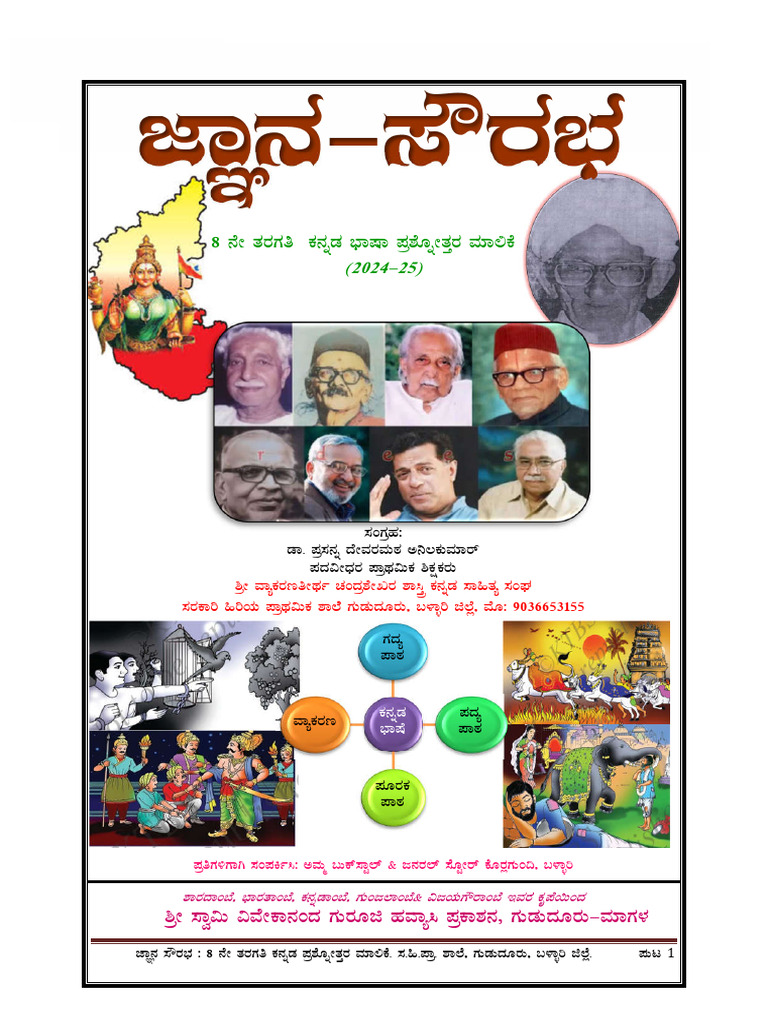 8th Kannada Notes 2024-25 by Anil | PDF