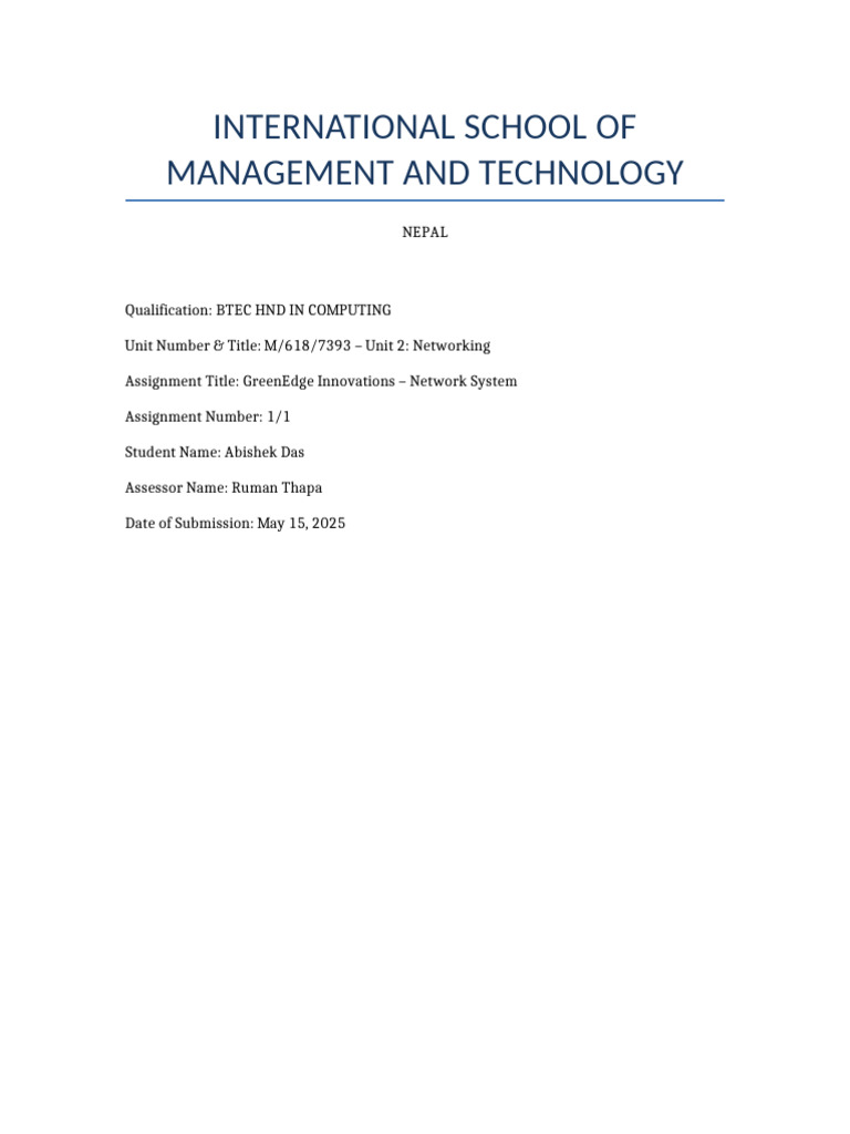 GreenEdge Assignment Nischal Style AbishekDas | PDF