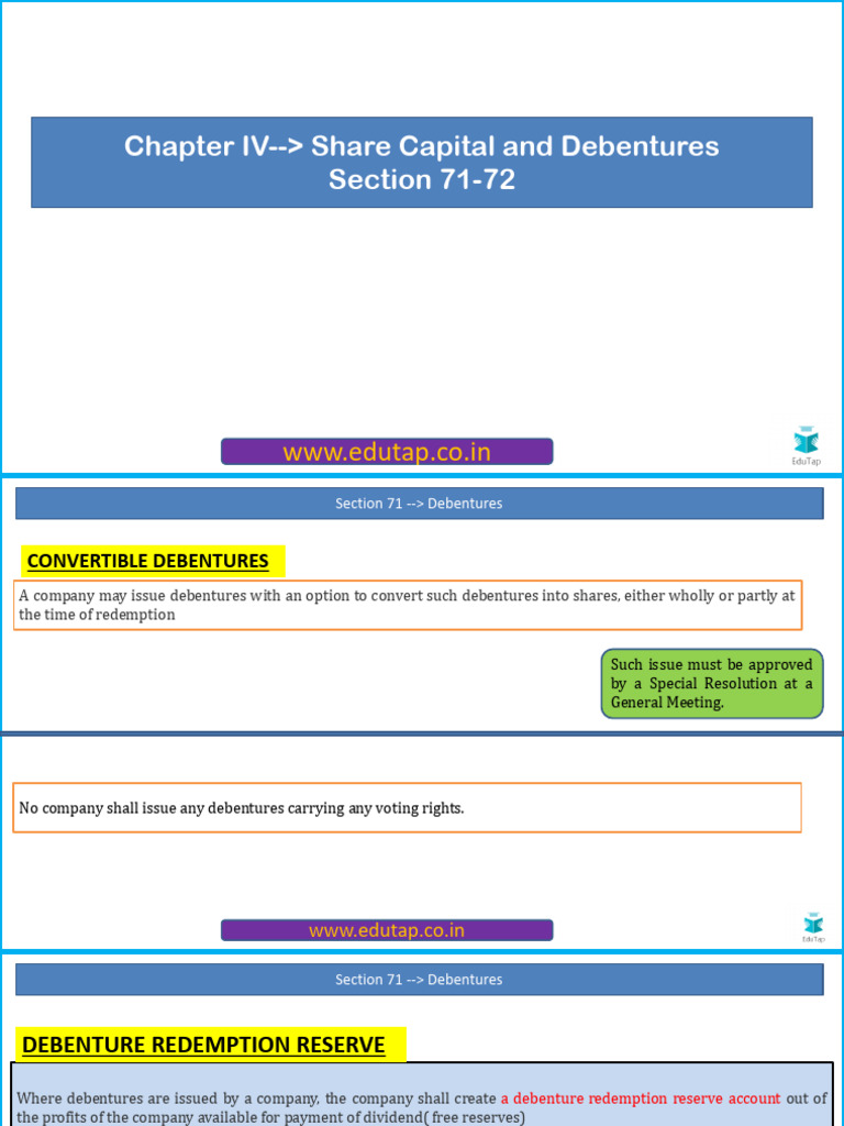 Debenture Redemption Reserve Guidelines | PDF | Debenture | Convertible ...