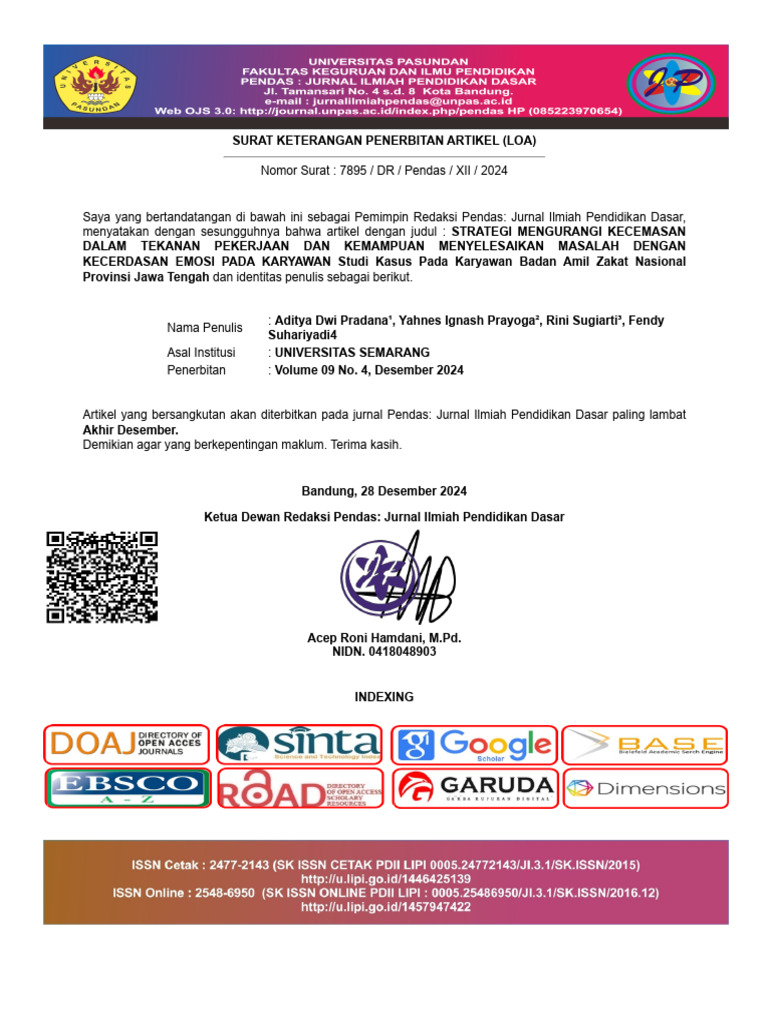 7895. Letter Of Acceptance (LoA) - Penulis -Aditya Dwi Pradana¹, Yahnes ...