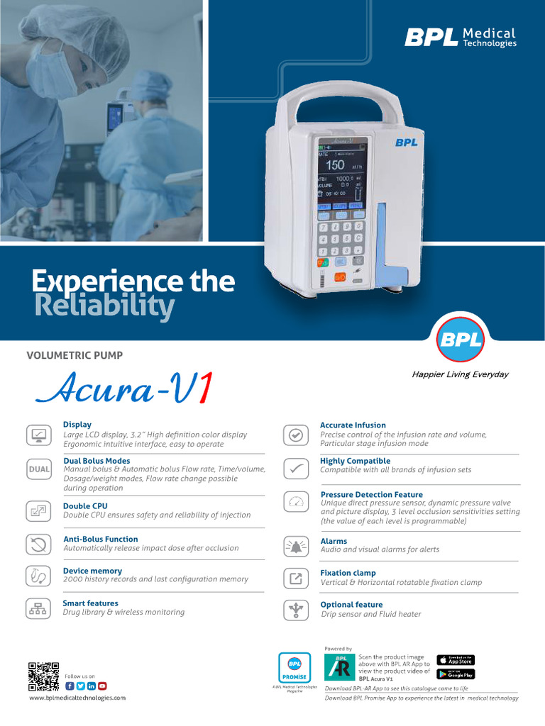 BPL Acura V1 Infusion Pump Manual | PDF | Flow Measurement ...