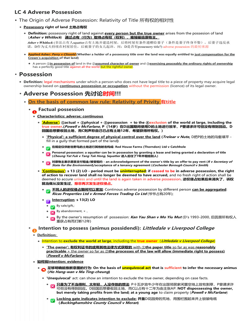 Understanding Adverse Possession Rights | PDF | Adverse Possession ...