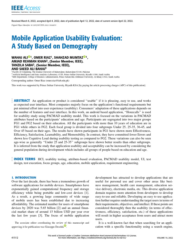 Mobile Application Usability Evaluation A Study Based On Demography | PDF | Usability | Human ...