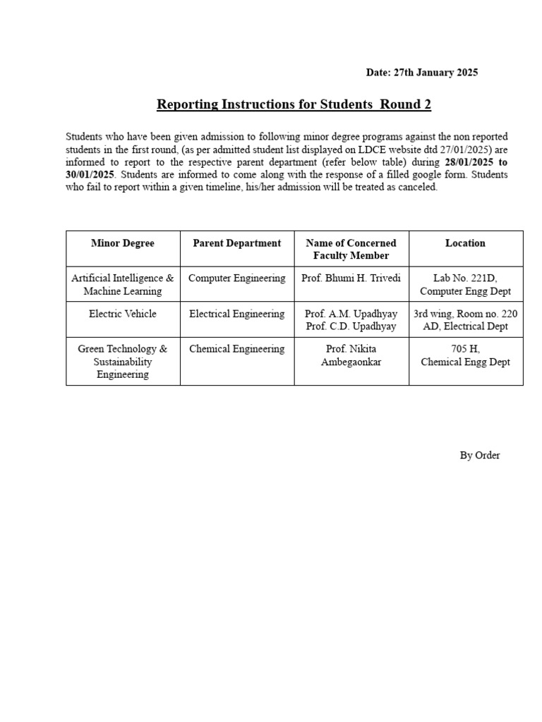 Reporting Instructions for Minor Degrees | PDF