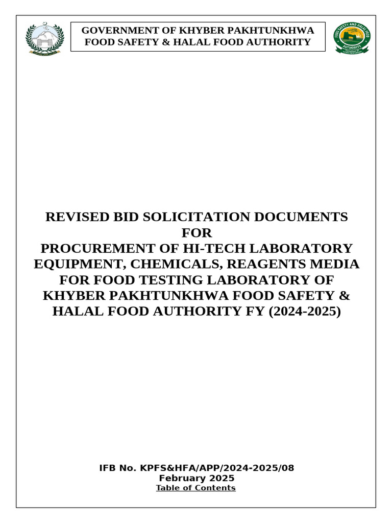 Bid Solicitation Documents Hi Tec Equipement January 2025RevisedAfterPrebid | PDF ...