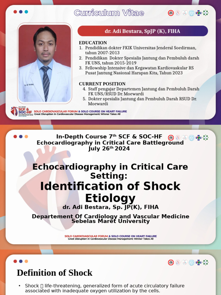 Echocardiography in Critical Care Setting Identification of Shock Etiology | PDF | Shock ...