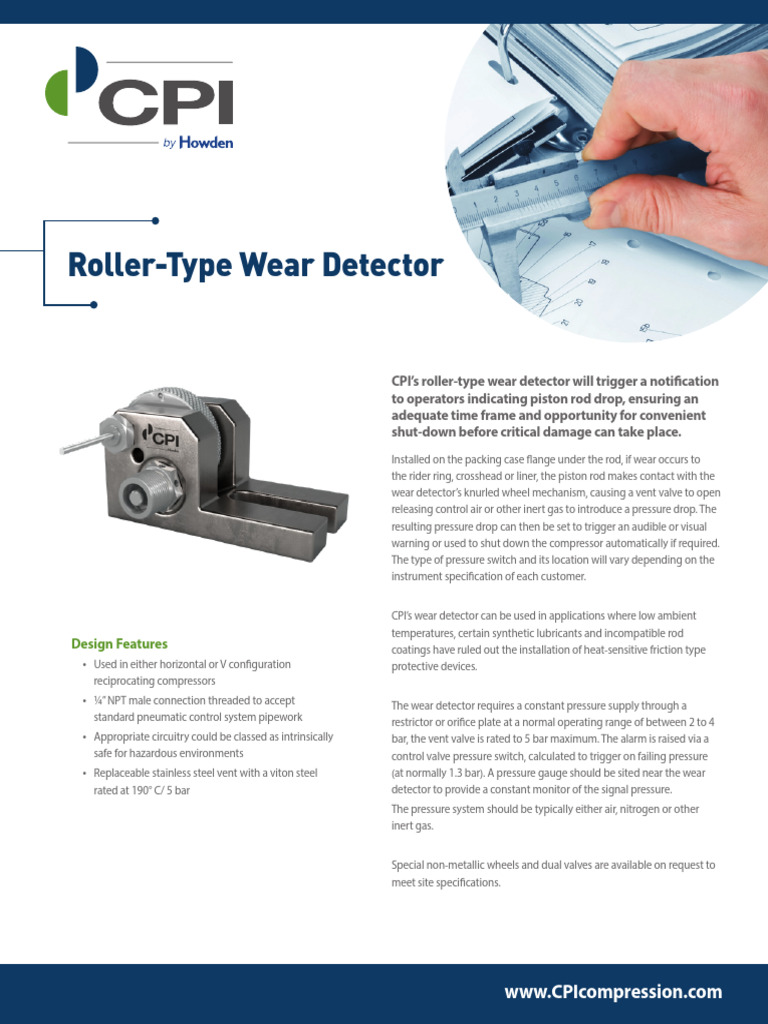 Roller Type Wear Detector LTR Howden | PDF | Piston | Valve