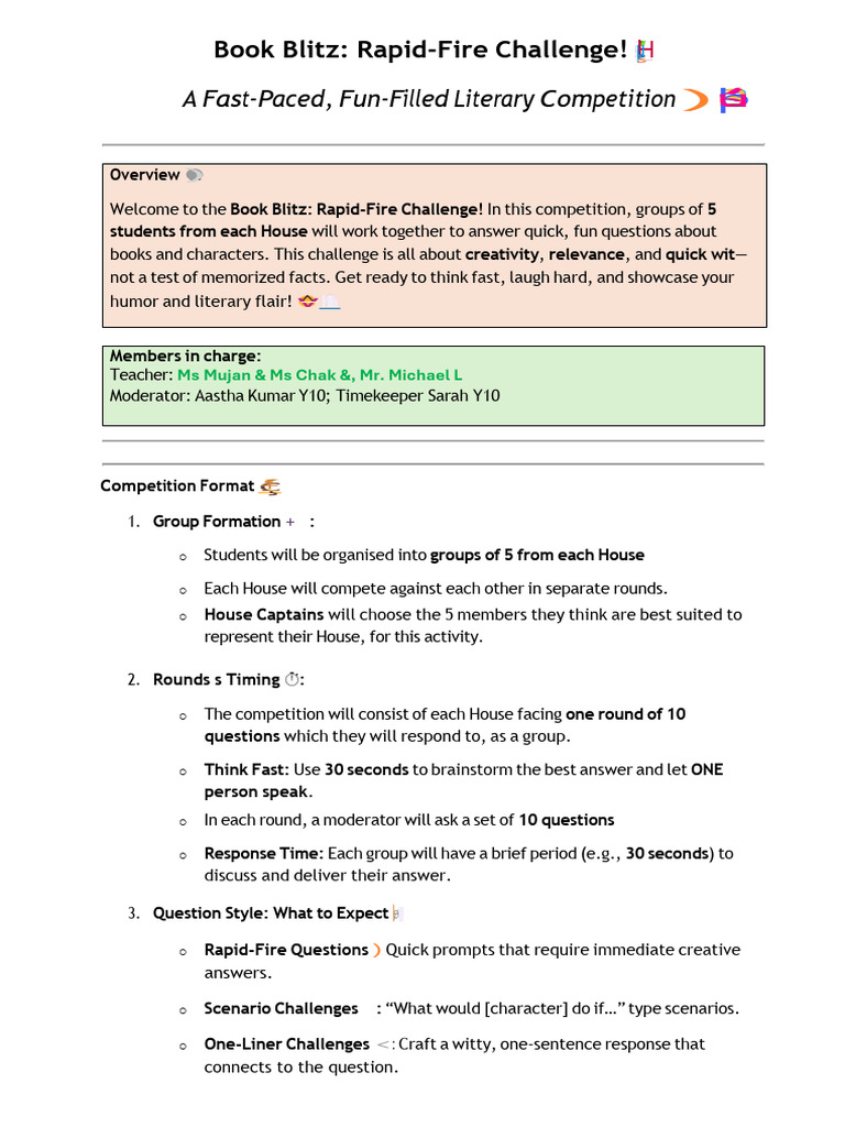 Book Blitz Rapid Fire | PDF