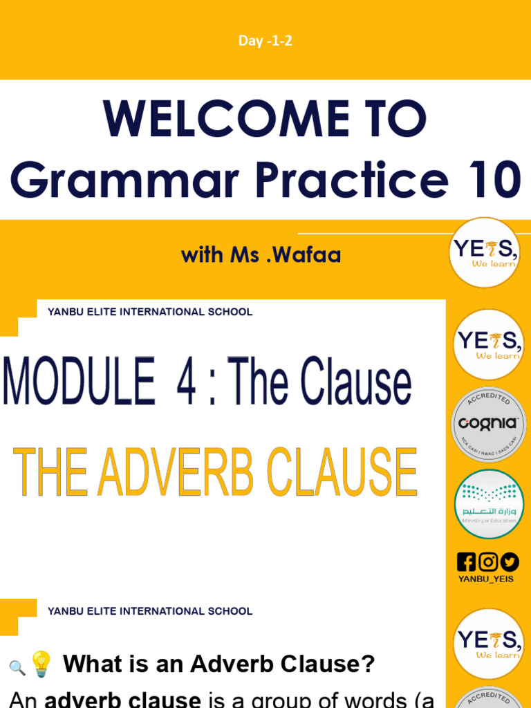 Grammar Lesson - Grade - 10 Grammar Lesson | PDF | Adverb | Subject ...