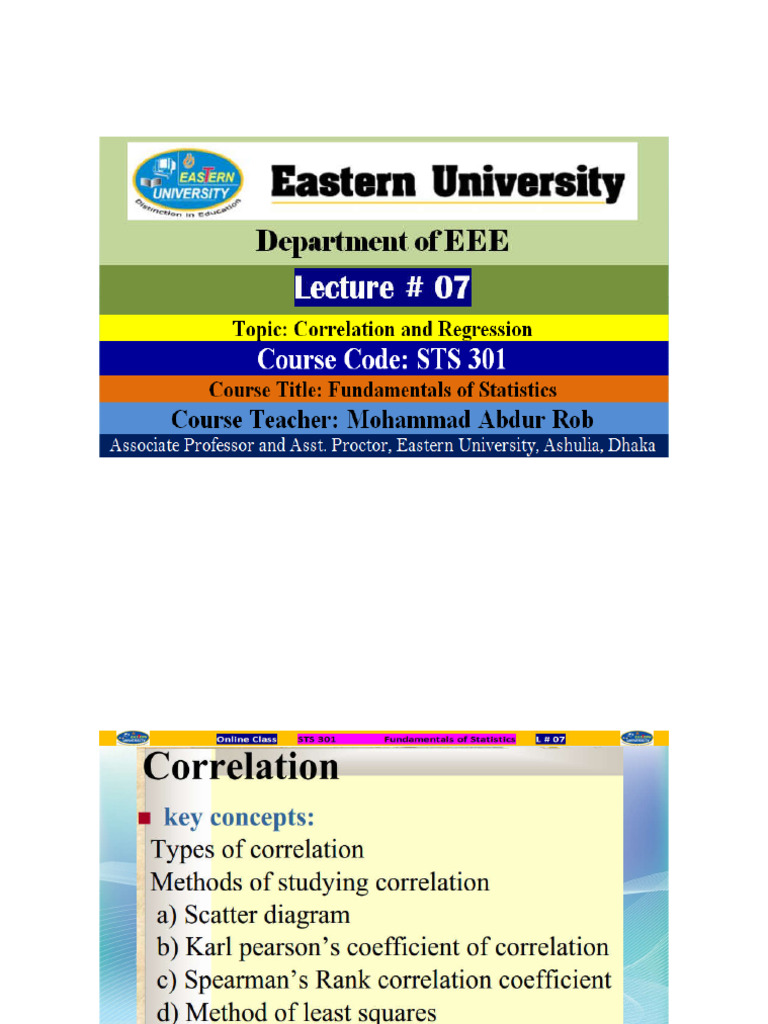 L 7 - 8 (Corelation and Regrassion) - Compatibility Mode | PDF