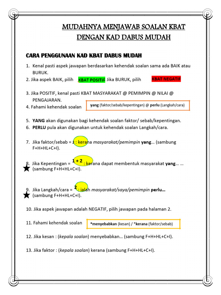 TATACARA PENGGUNAAN KAD DABUS | PDF