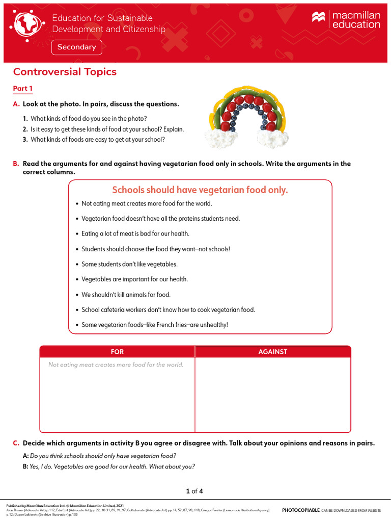 Controversial Topics | PDF | Vegetarianism | Foods