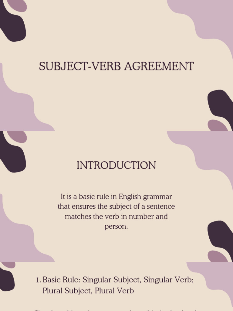 Subject Verb Agreement (3) | PDF | Grammatical Number | Subject (Grammar)