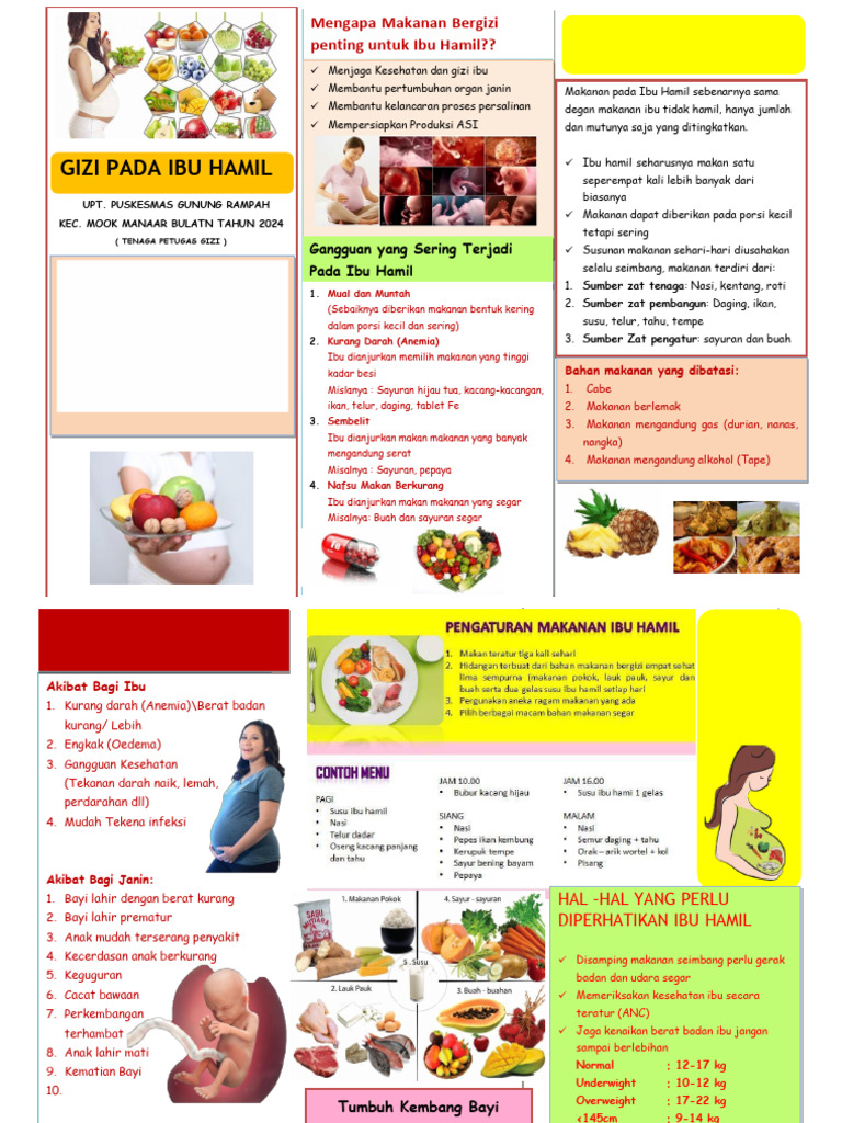 Leaflet Gizi Dby, Ysi, Lny Utk Kelas Bumil | PDF