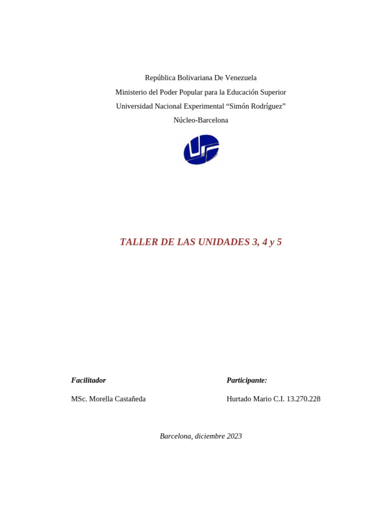 Taller 3-4-5 Mario Hurtado | PDF | Pensamiento | Negociación