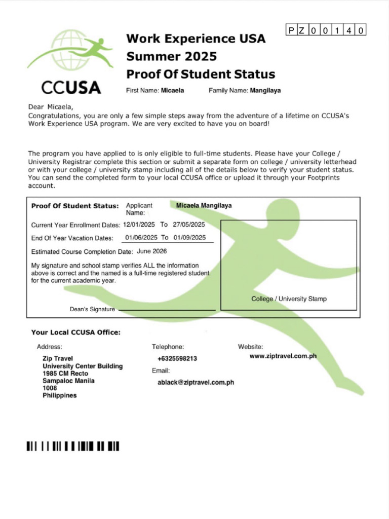 CCUSA Work Experience Verification Form | PDF