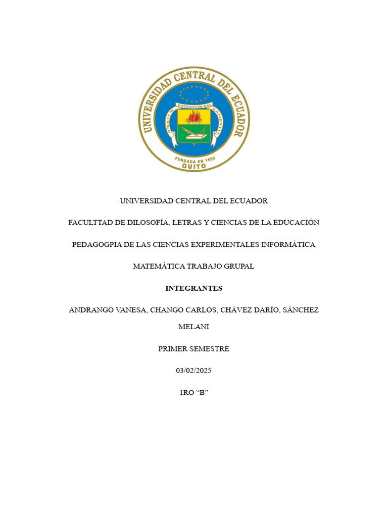 Matematica - Trabajo Grupal - 1B | PDF