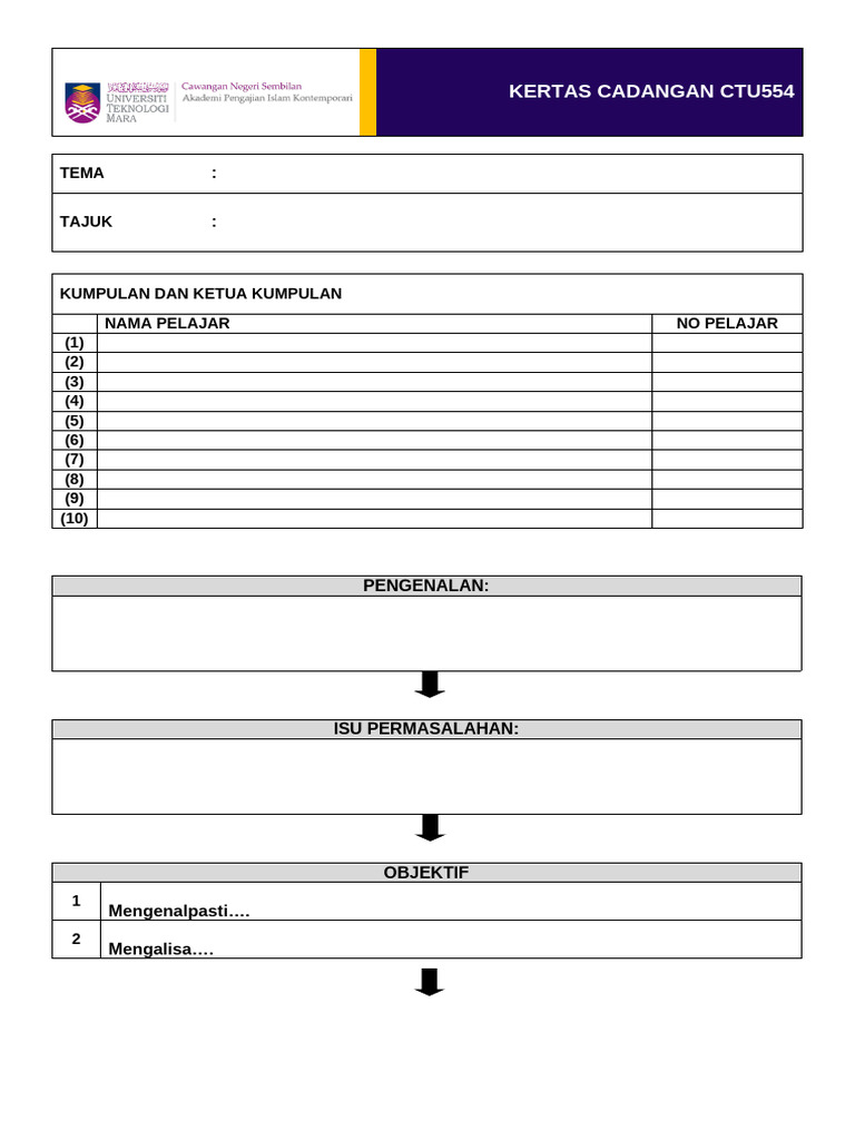 Ctu554_template Kertas Cadangan (Kampus Seremban) | PDF