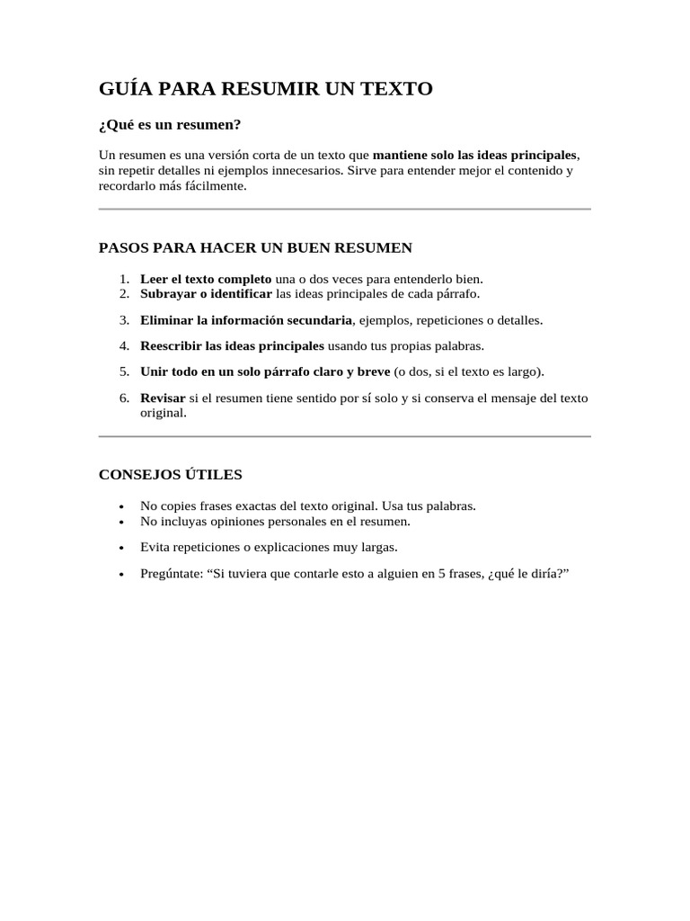 Guía para Resumir Un Texto | PDF | Astronomía