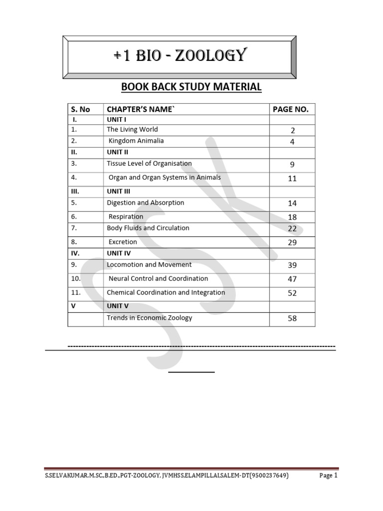 Namma Kalvi 11th Bio Zoology Book Back Study Material English Medium | PDF | Epithelium ...