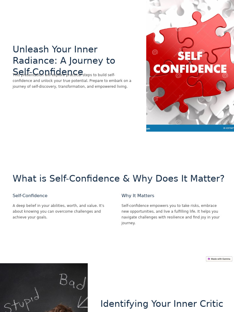 Unleash Your Inner Radiance A Journey To Self Confidence | PDF | Self ...