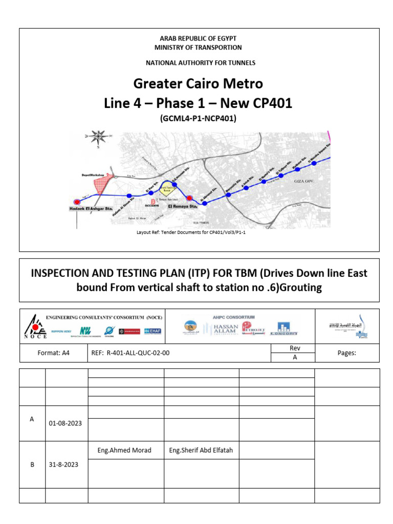 ITP FOR TBM Grouting Final | PDF | Composite Material | Concrete