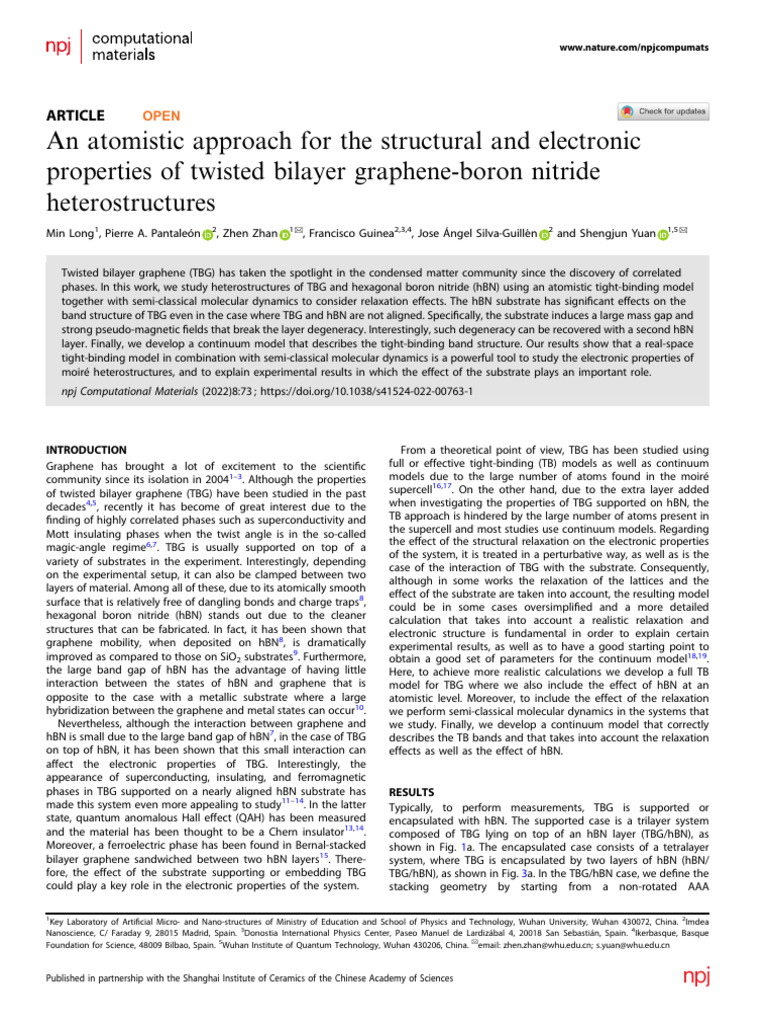 An Atomistic Approach For The Structural and Electronic Properties of ...