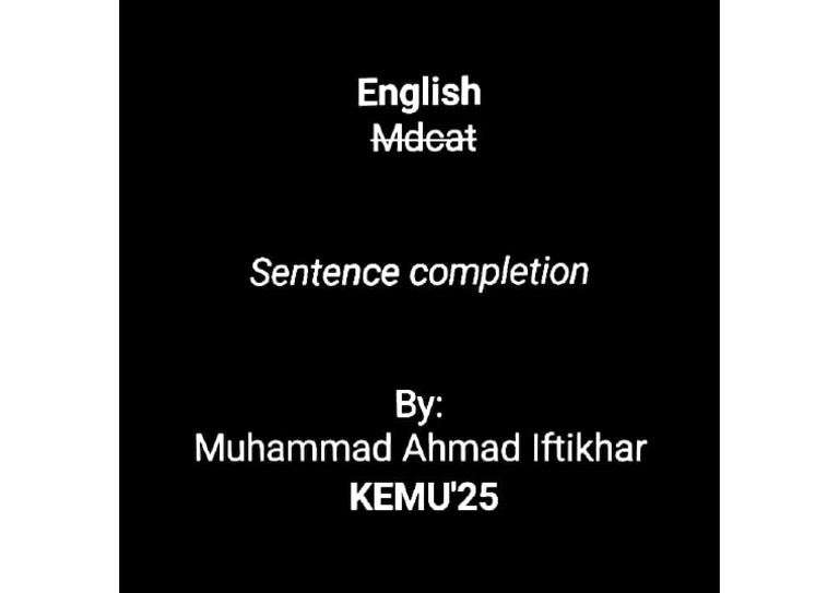 sentence completion | PDF