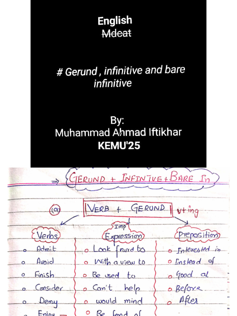 gerund infinitive and bare infinitive | PDF