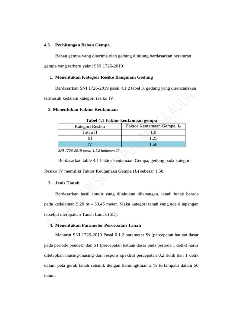 Perhitungan Beban Gempa | PDF