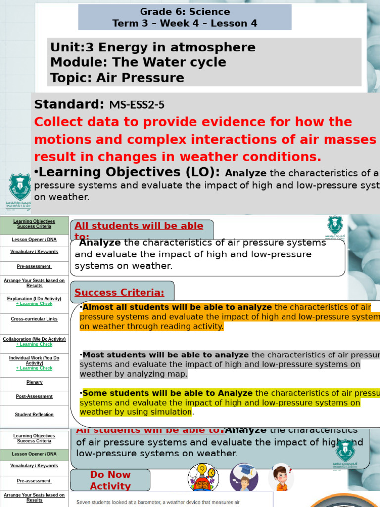 T3-W3-D3 (Air Pressure) | PDF | Weather | Learning
