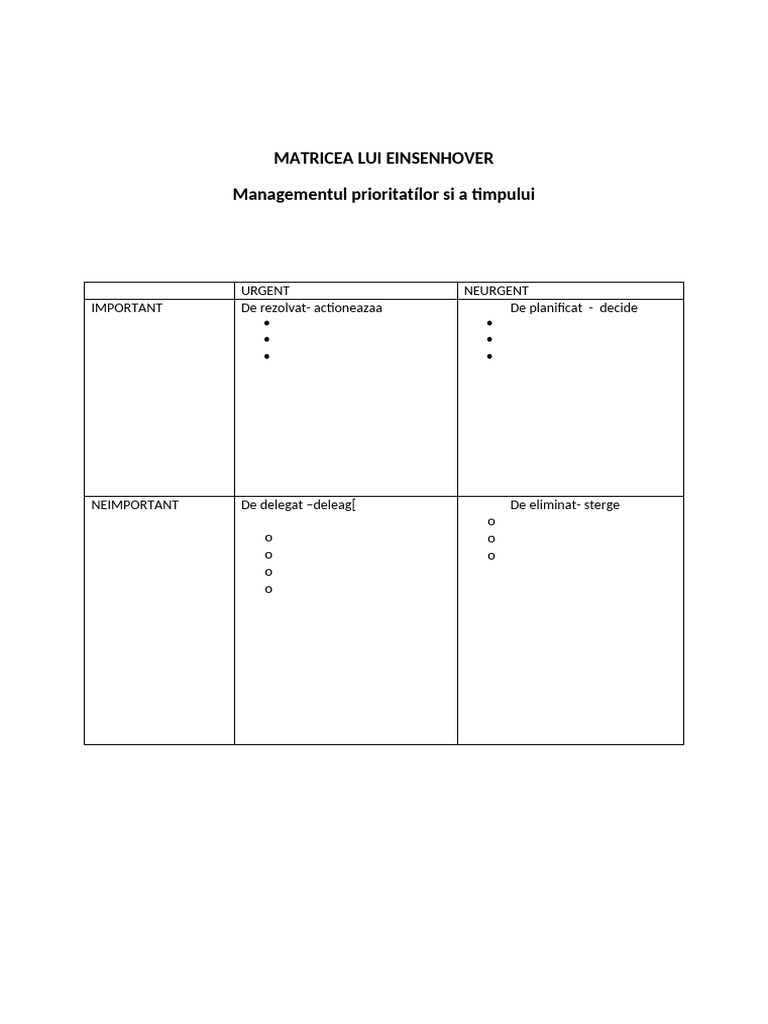 Matricea Lui Einsenhover | PDF