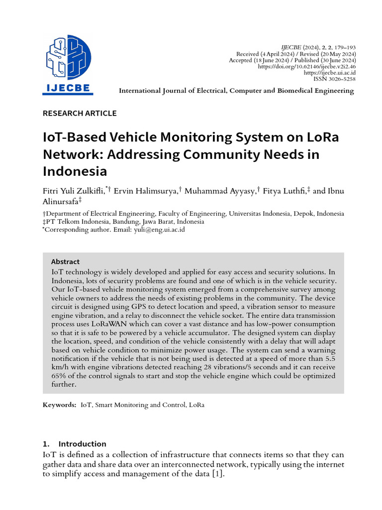 IOT_Based_Vehicle_Monitoring_System | PDF | Internet Of Things | Analog To Digital Converter