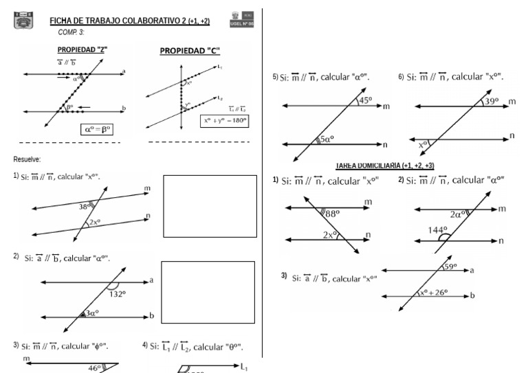 Ficha de Trabajo Colaborativo 2 - Geometría - 2do Sec | PDF