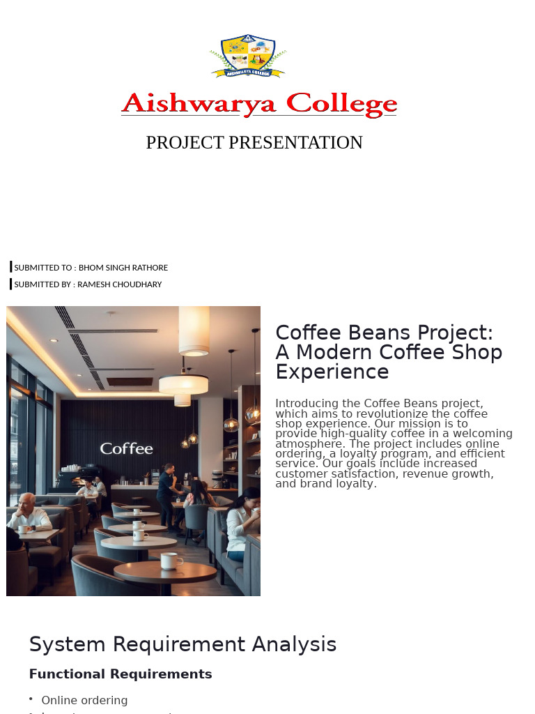 Coffee Beans Project A Modern Coffee Shop Experience | PDF | Strategic Management | Drink