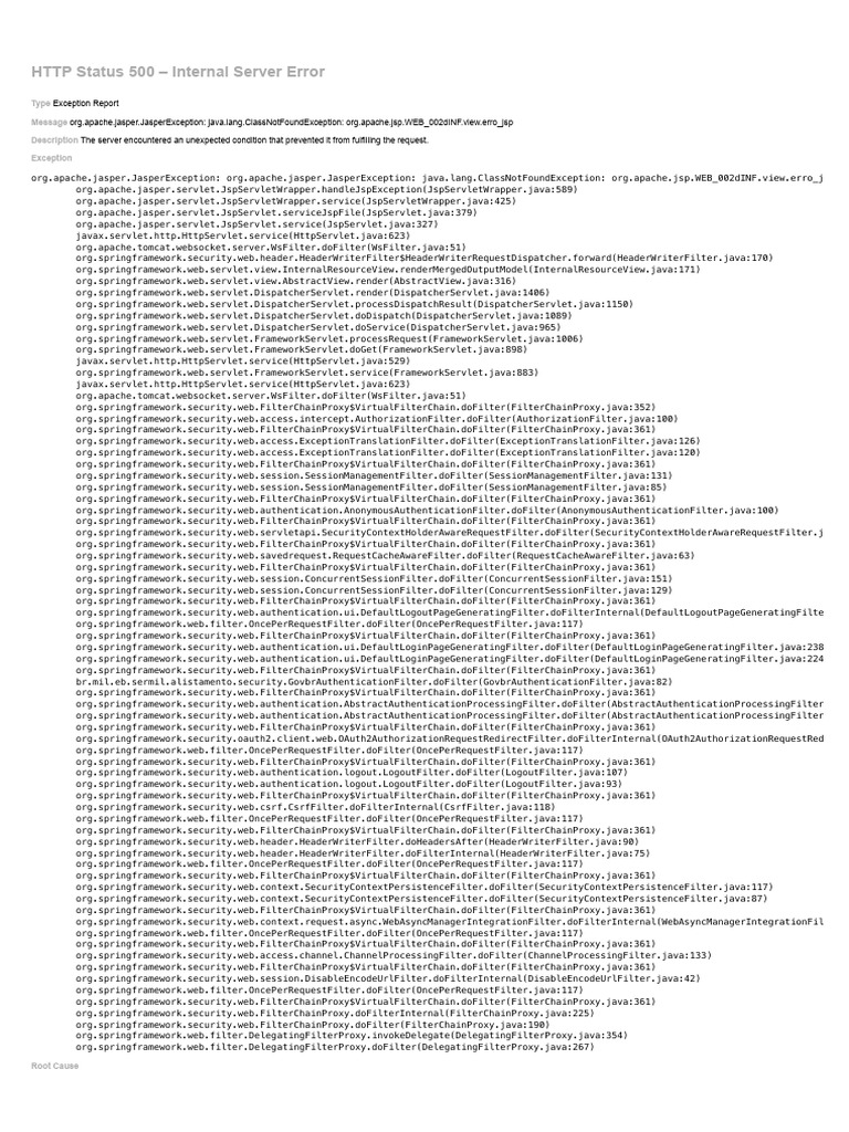 HTTP Status 500 – Internal Server Error | PDF | Java (Programming ...