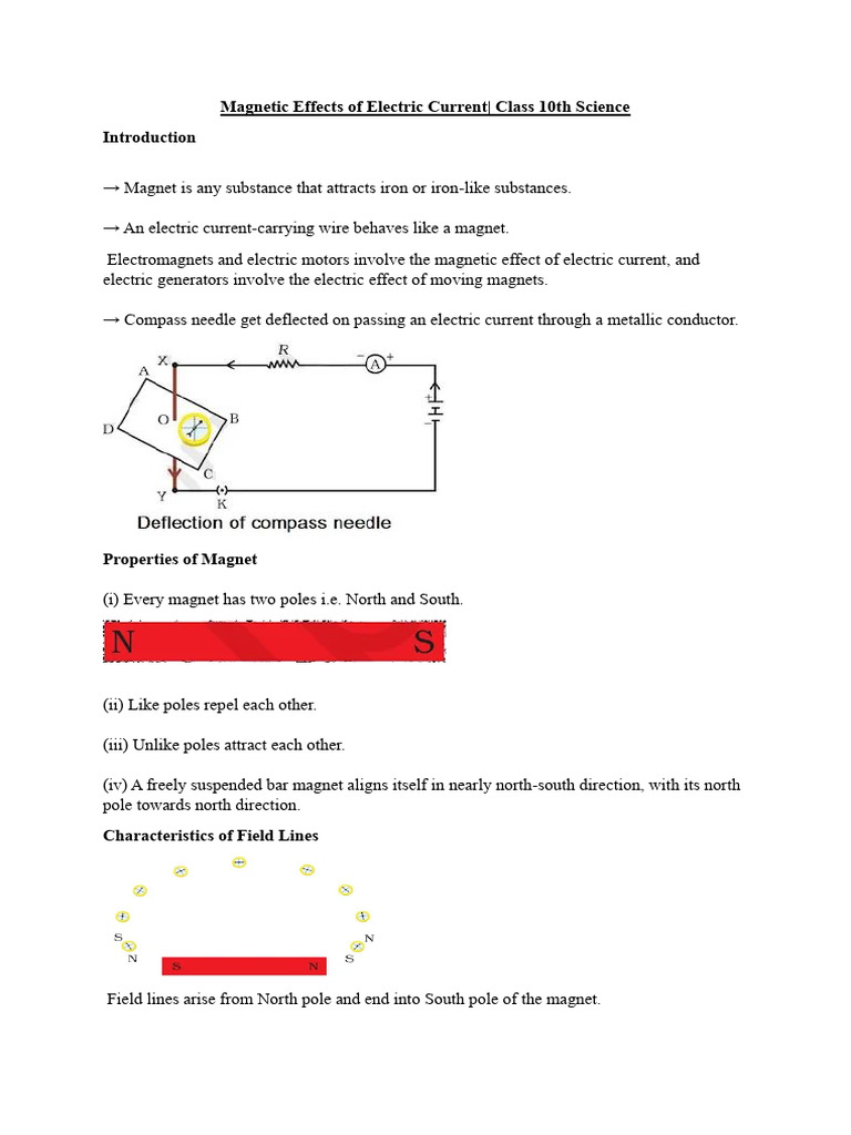 Magnetic Effects of Electric Current | PDF | Alternating Current ...