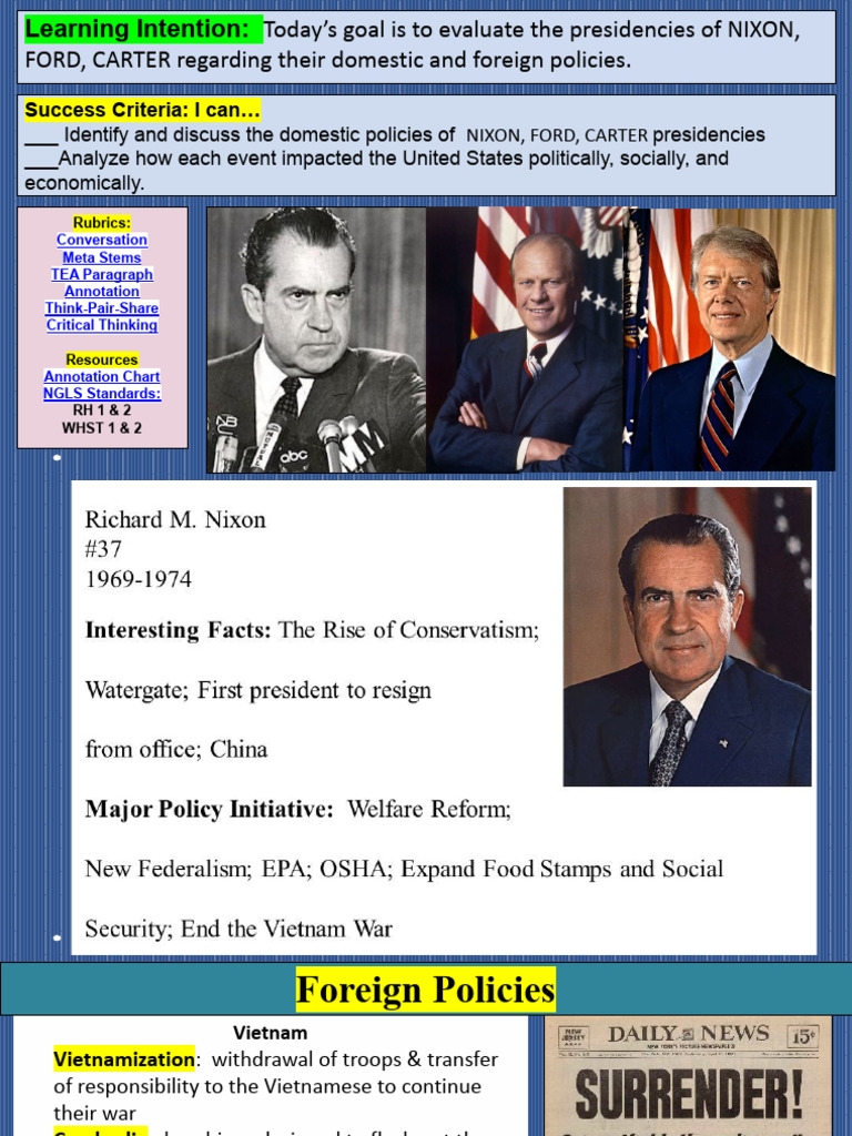 Sumaria Validum - 107. 4-11-25: U8: Nixon-Ford-Carter | PDF | Richard ...