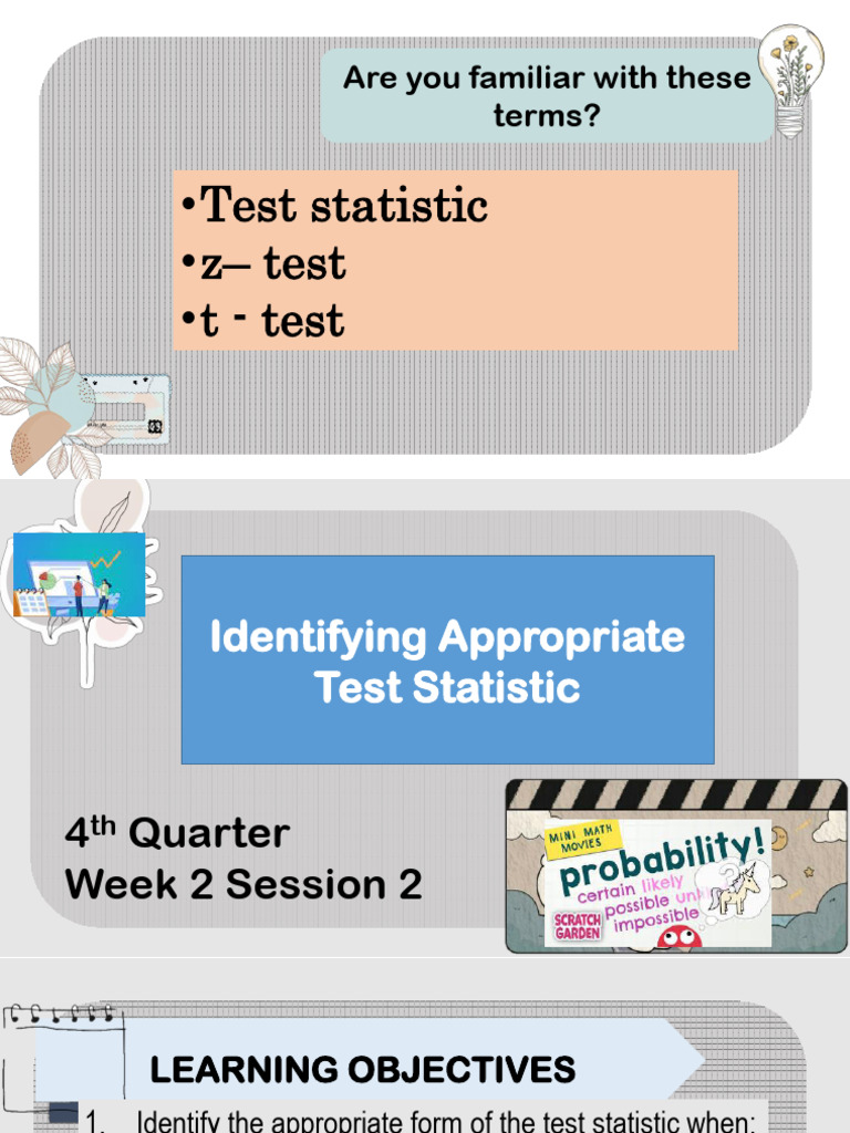 Understanding Test Statistics: z-test & t-test | PDF | Statistics ...