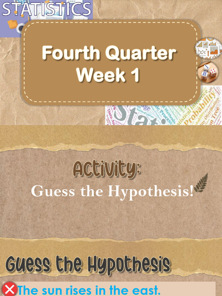 Q4 W1 Null and Alternative Hypotheses | PDF | Hypothesis | Null Hypothesis