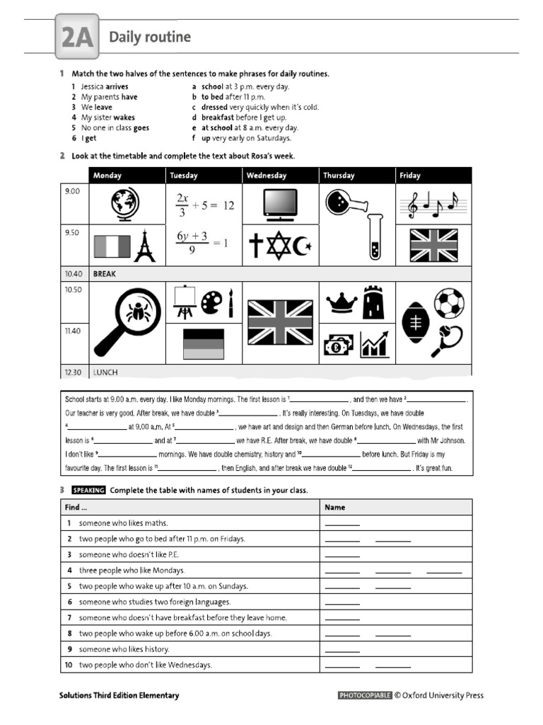 2a Daily Routine | PDF