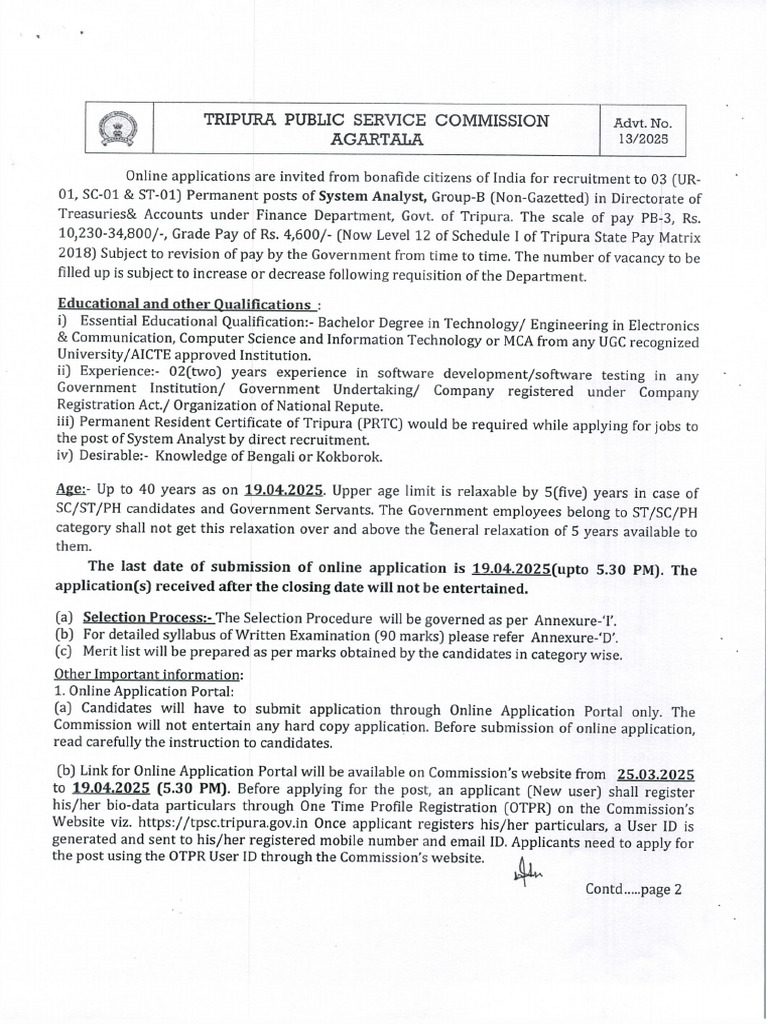 Advt-13 2025 060325 | PDF