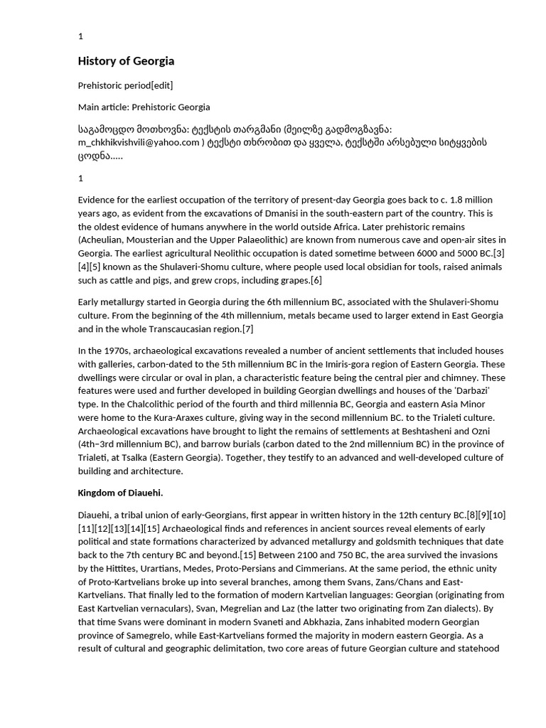 History of Georgia For Students 1 | PDF | Georgia (Country)