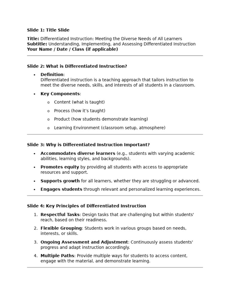 Differentiated Instruction | PDF | Differentiated Instruction | Teaching