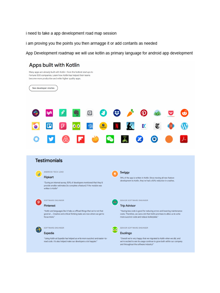 App Development Roadmap with Kotlin | PDF | Android (Operating System ...