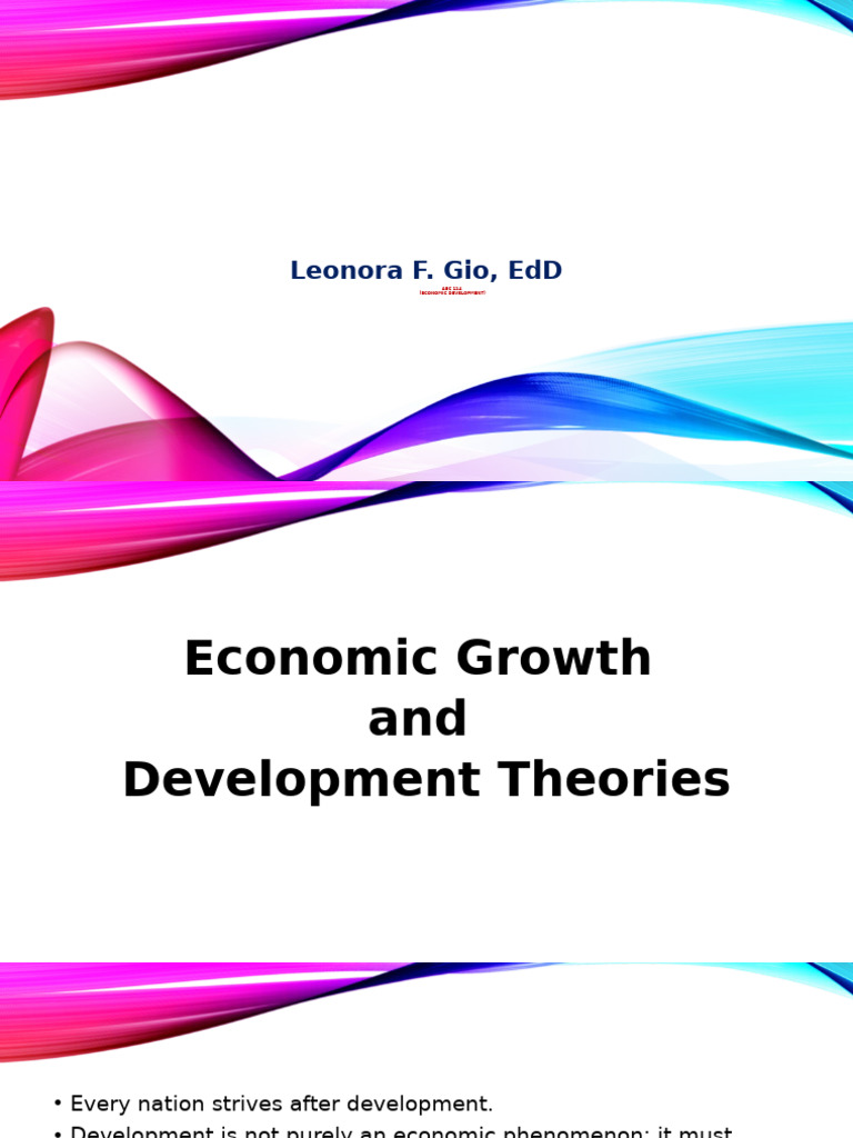 3 - AEC 114 Econ. Dev. Econ Growth and Dev Theories - Filtered | PDF | Market (Economics) | Free ...