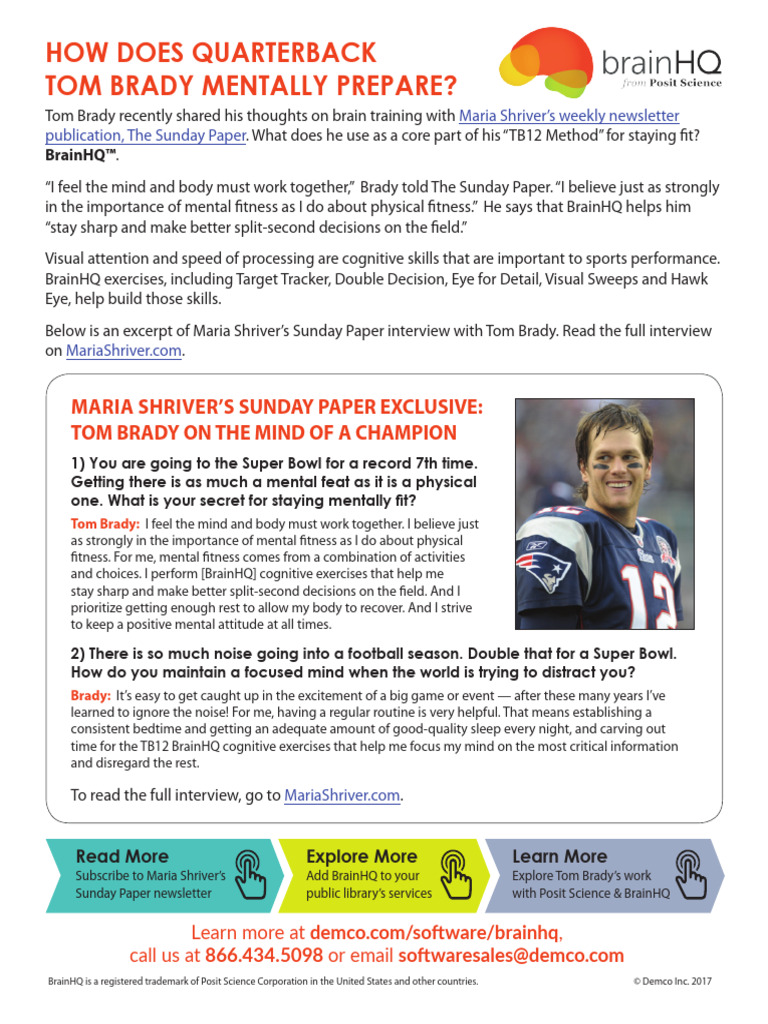 Brainhq Maria Shriver Tom Brady Final | PDF | Tom Brady | Mind